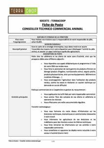 Fiche de poste -Technico Commercial Animal – EPLEFPA FORMA'TERRA