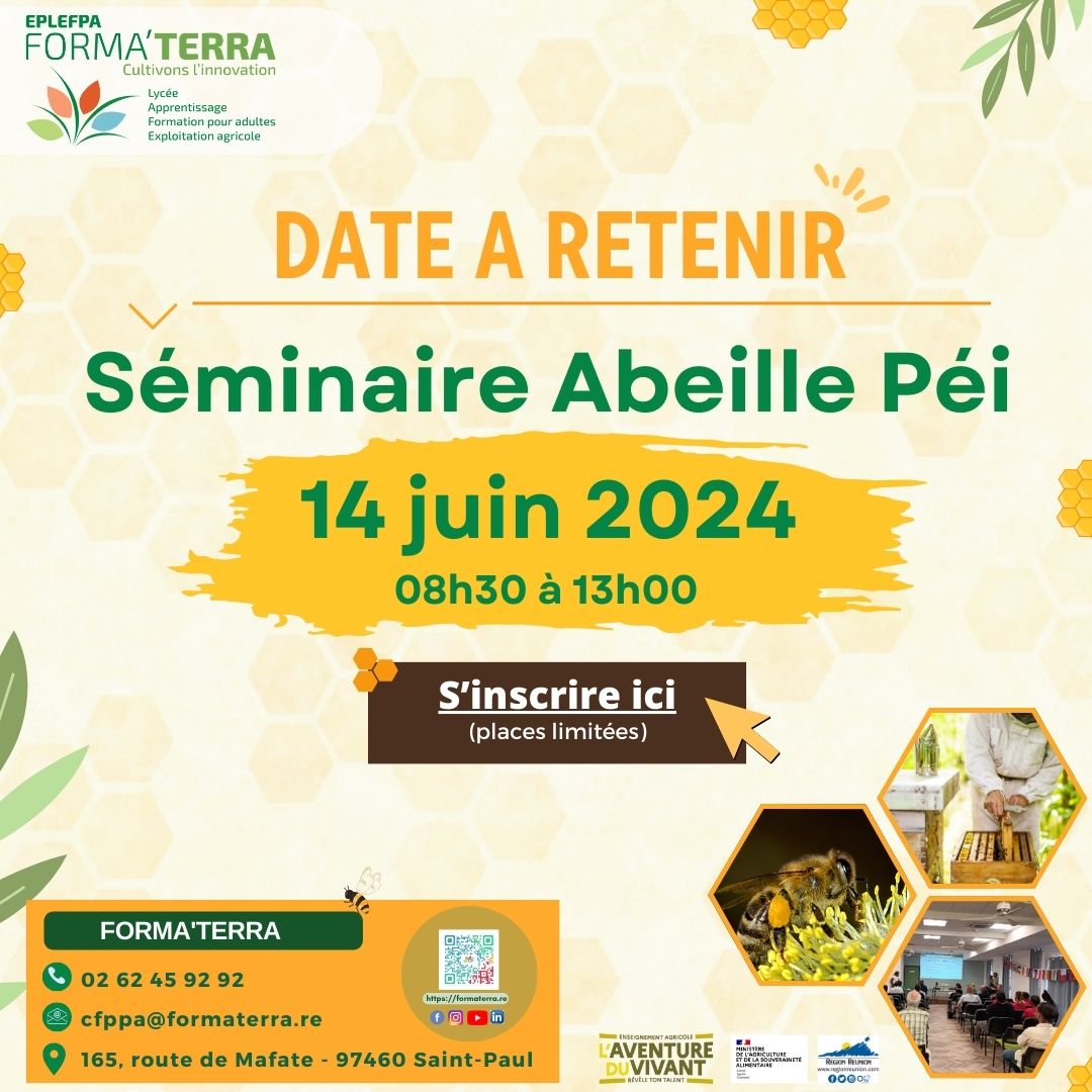 PARTICIPEZ au SÉMINAIRE ABEILLE PÉI : 14 juin 2024 à FORMATERRA ! – EPLEFPA FORMA'TERRA